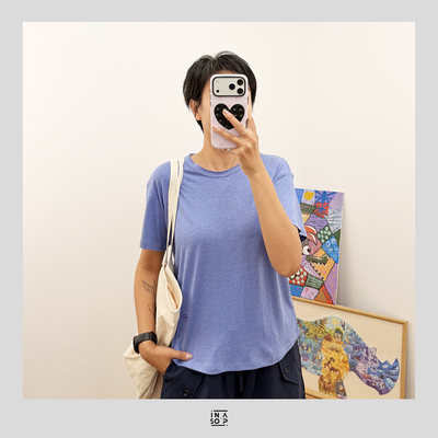 汉麻混纺刺绣显瘦短袖T恤女夏