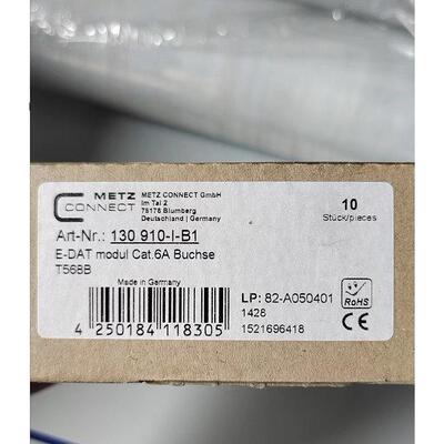 议价METZ CONNECT连接器E-DAT modul cat.6A Buchse 130910-I-B1
