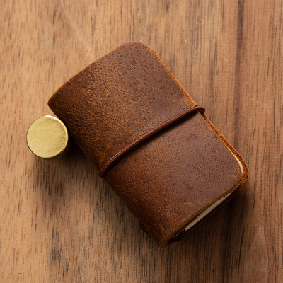 牛皮迷你书写nt笔记本随身钥匙扣