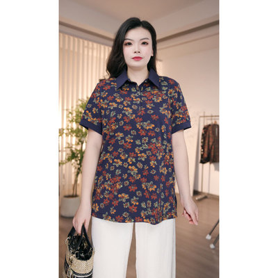 加肥加大码夏装时尚显瘦短袖T恤