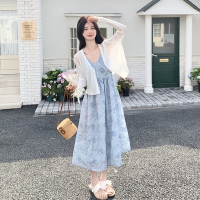 夏装新款 吊带连衣裙+披肩2C153-2515-P155K238