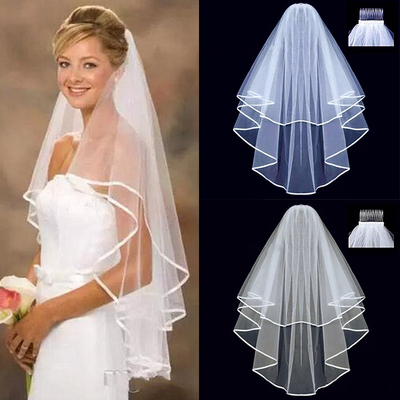 Ribbon Edge Bride Accessories Women Veil Comb 结婚头纱新娘