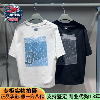 MLB男女童潮奢凉感老花短袖T恤衫
