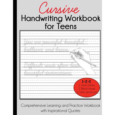 【预售 按需印刷】英文原版 青少年草书练习簿 Cursive Handwriting Workbook for Teens 进口原版正版书籍