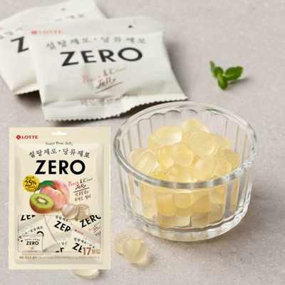 韩国LOTTE乐天0糖添加果味软糖14g*17袋入无着色剂桃子kiwi味