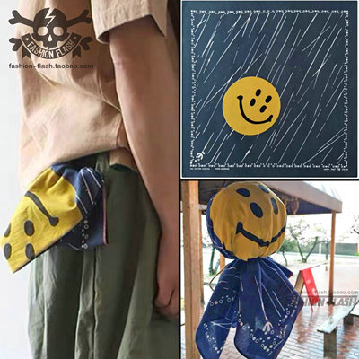 19AW KAPITAL 平田和宏 日系复古笑脸七合一 富士山倒影 方巾合集