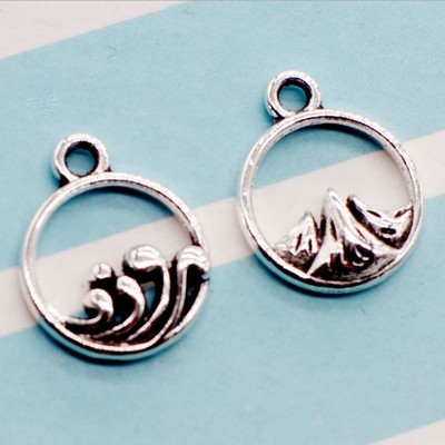 diy合金情侣项链吊坠挂件藏银