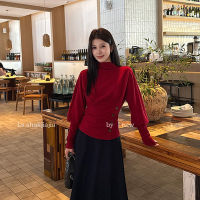 LS  复古优雅小众设计感小衫女广州十三行2026冬季新款女装61900#