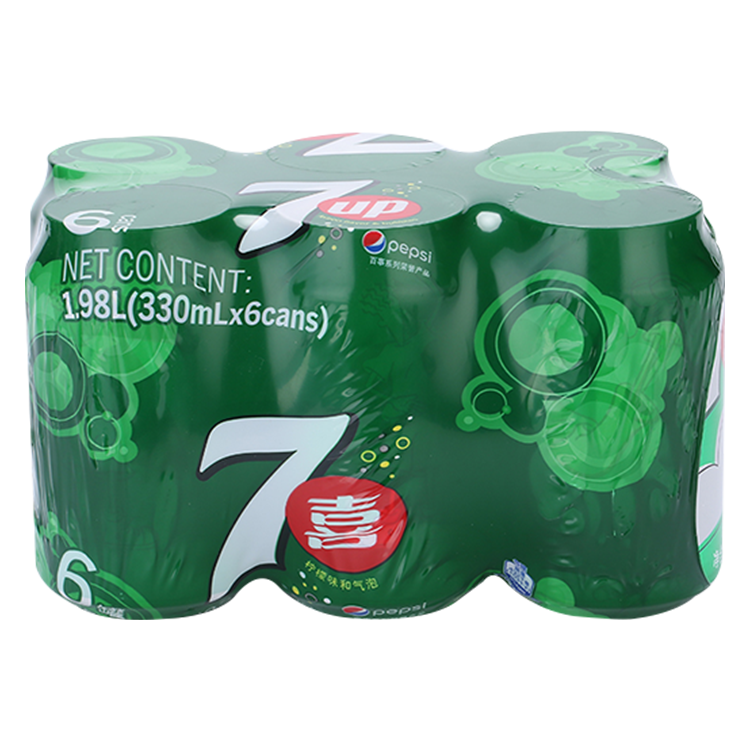 百事可乐七喜碳酸饮料汽水(6联包)(易拉罐) 330ml*6/组_虎窝淘