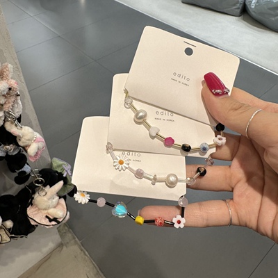 天然珍珠小花爱心串珠手链项链