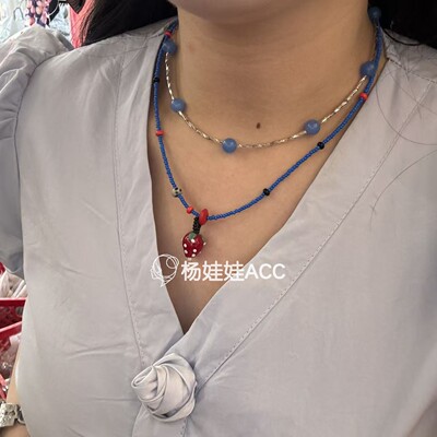 642936韩国东大门Trois de LEI新款高级感草莓串珠项链