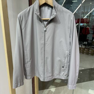 依文凯文凯利男士意大利OLMETEX防雨防风咖色秋款夹克吊牌4680元