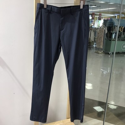 依文新款男士商务锦纶氨纶弹性春夏薄款灰蓝色休闲裤吊牌价1180元