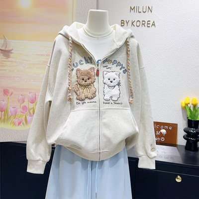 学院风俏皮可爱连帽外套大码卫衣