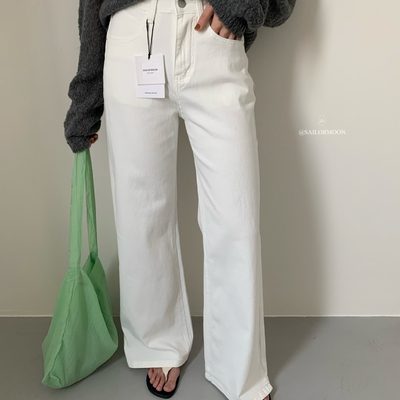 想象SAILORMOON -2026早春韩系直筒显瘦小微喇牛仔裤22029