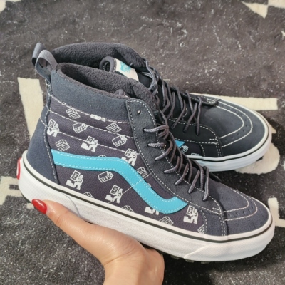 Vans Sk8-Hi MTE-1藏蓝满印加绒高帮板鞋VN0A5HZYA91户外休闲鞋