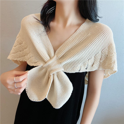 针织小披肩减龄鱼尾纹名媛风搭肩