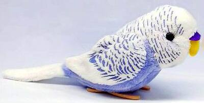 （代购）仿真紫罗兰虎皮鹦鹉budgerigar毛绒玩具公仔