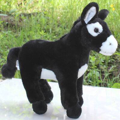 （代购）德国teddy hermann仿真黑色小毛驴donkey毛绒玩具公仔