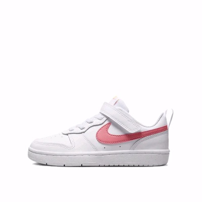 Nike Court Borough Low 2 PS 耐磨 低帮 儿童板鞋 白粉 中小童