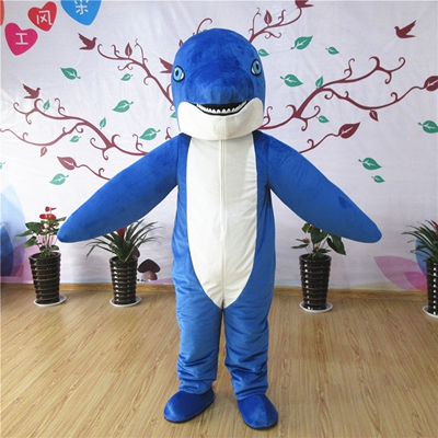 定制动漫海洋馆海豚江豚鲸鱼表演卡通人偶巡演出布偶道具衣服装