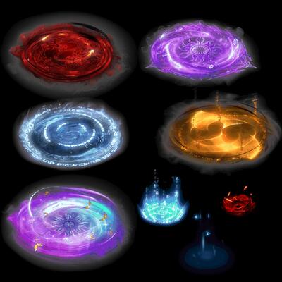 996gomgee传奇引擎人物魂环光环怪物光圈特效png序列帧cqgh025