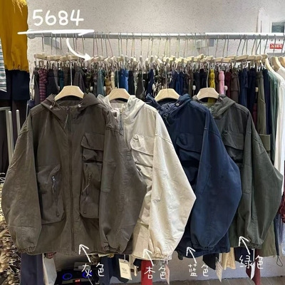 胖mm休闲大码慵懒连帽工装外套女