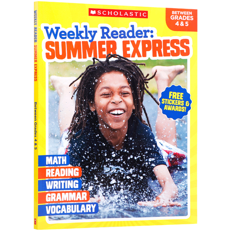 英文原版 Weekly Reader Summer Express 4-5小学高年级综合练习册Scholastic学乐 儿童小学生英语课外阅读练习辅导工具书正版进口