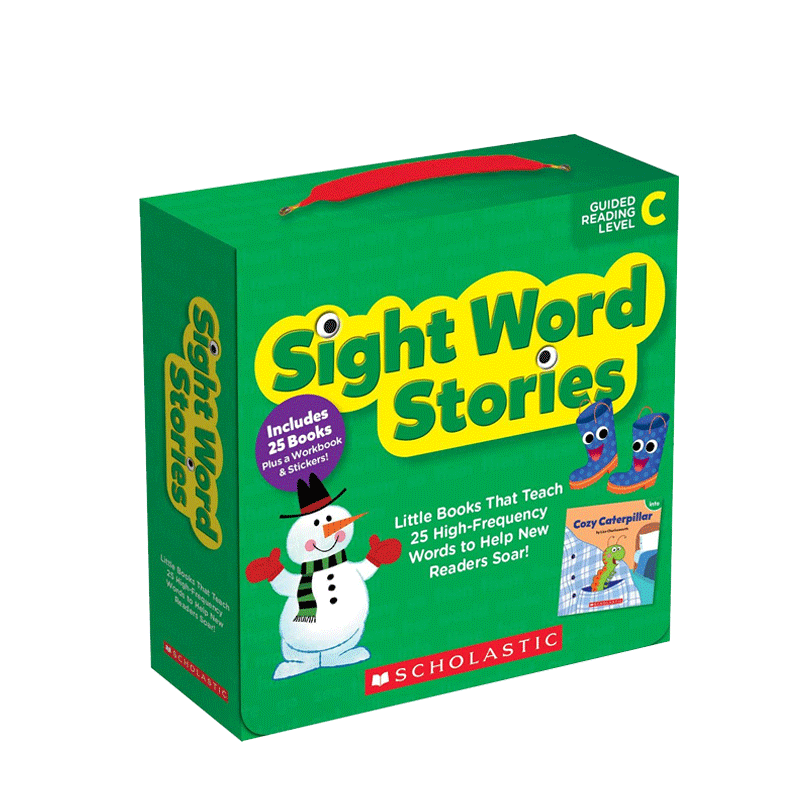 【扫码听音频】英文原版 Sight Word Stories Level C 学乐高频词级别C附贴纸 4-8岁儿童宝宝启蒙益智高频词贴纸游戏盒装绘本