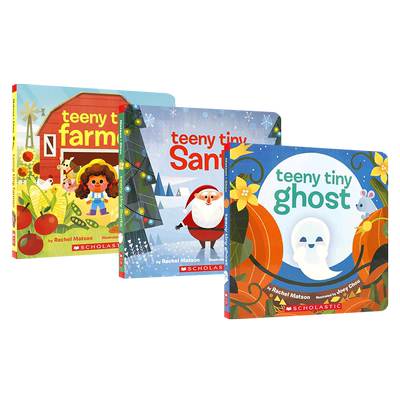 英文原版Scholastic：Teeny Tiny Ghost万圣节Santa圣诞Farmer小小的系列3本0-2岁幼儿宝宝启蒙益智友谊培养纸板书绘本