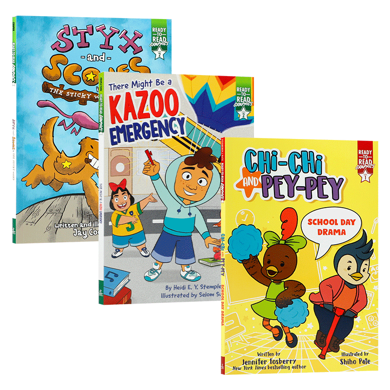 英文原版 Ready-to-Read Graphics Level 1：预备阅读漫画 系列3本 4-8岁儿童宝宝幽默搞笑冒险故事漫画书Simon Spotlight