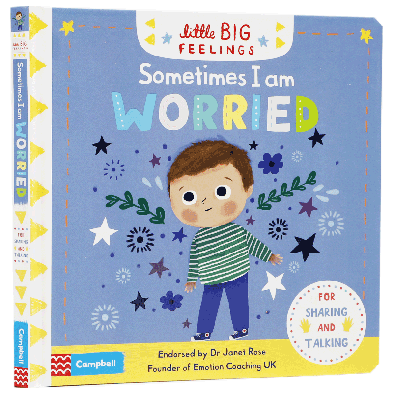 英文原版Little Feelings: Sometimes I Am Worried当我担心的时候3-5岁宝宝情绪管理机关操作书儿童低幼启蒙认知撕不烂纸板书