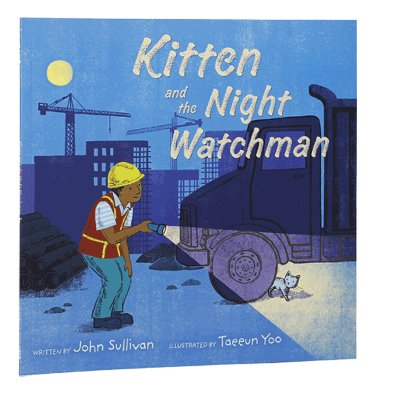 英文原版Kitten and the Night Watchman 小猫和守夜人儿童英语趣味阅读故事平装绘本根据真实故事改编 John Sullivan作者获奖作品