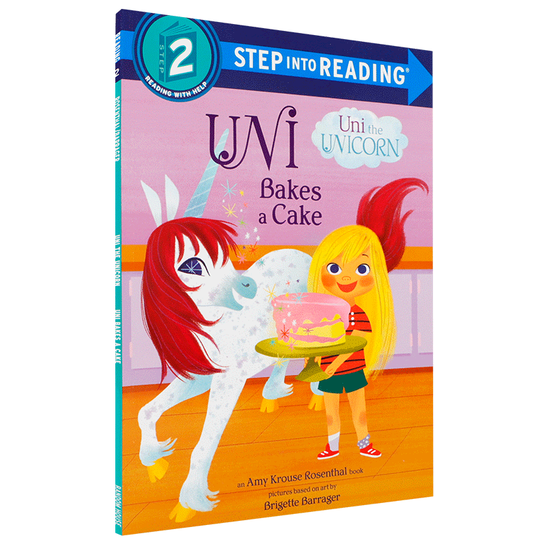 英文原版 兰登分级阅读二级Step into Reading Uni The Unicorn: Uni Bakes A Cake 独角兽的烘焙故事4-6-8岁英语入门启蒙正版图书