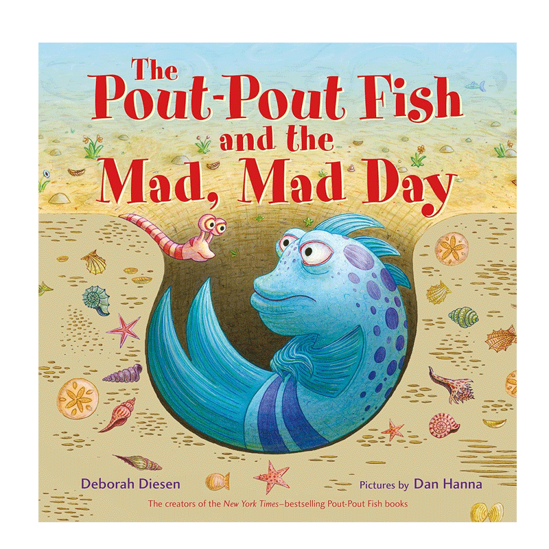 英文原版 Pout-Pout Fish ：and the Mad, Mad Day  噘嘴鱼抓狂的一天 学会控制自己的脾气 4-8岁儿童宝宝情商培养认知纸板书