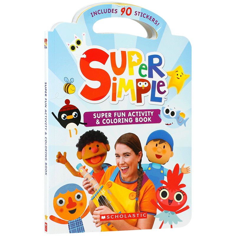 英文原版Super Simple Super Fun Activity and Coloring Book 超级有趣的活动和填色书2-6岁低幼儿童启蒙颜色主题
