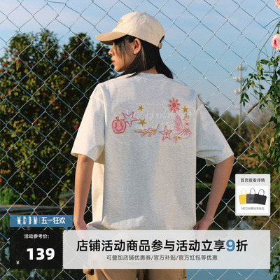 MEDM25SS闪粉金线刺绣短袖T恤