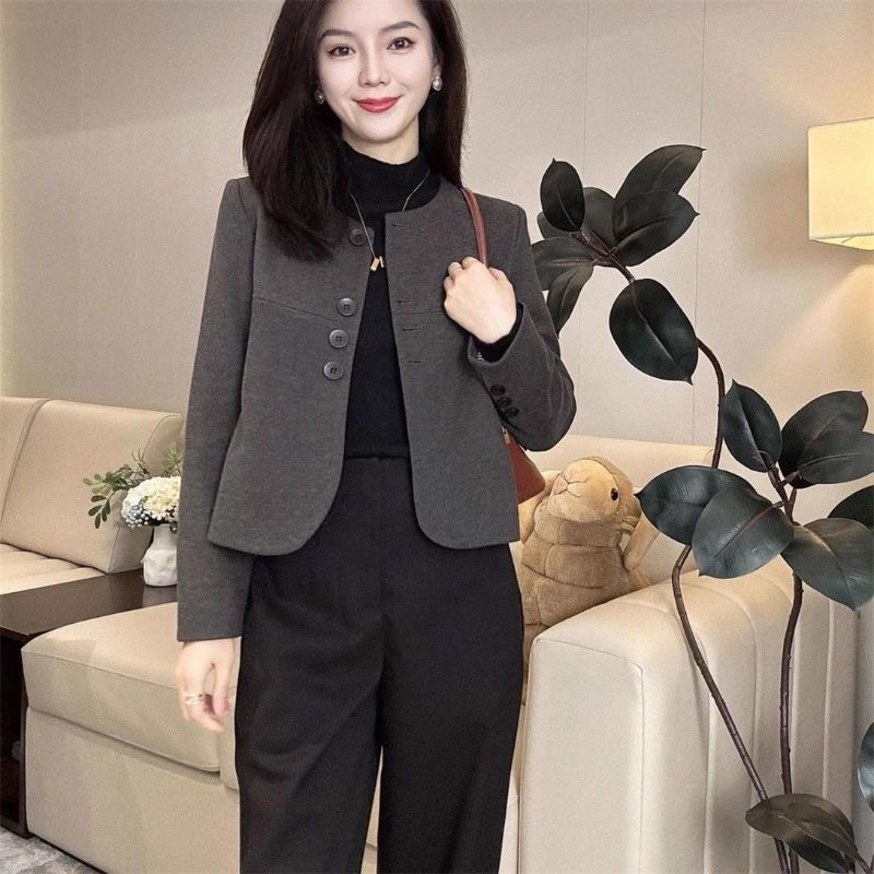 法式小香风外套女2026春秋新款小个子气质名媛高级感毛呢短款上衣
