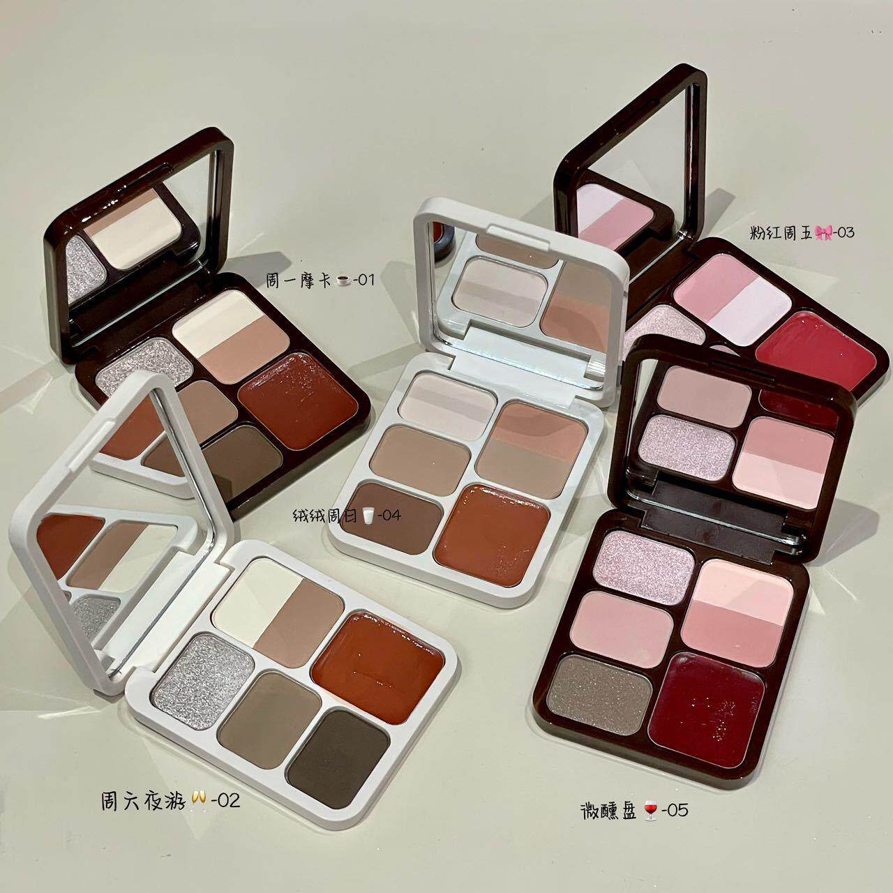 HERORANGE 随手可得彩妆综合盘低饱和腮红面部提亮眼影修容多用盘