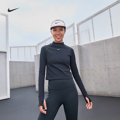 耐克NIKE女运动休闲长袖T恤Dri-FIT速干紧身健身打底衫HV3737-010