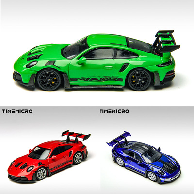 TM 1:64 保时捷992 GT3 RS跑车 圣马力诺蓝 仿真合金汽车模型收藏
