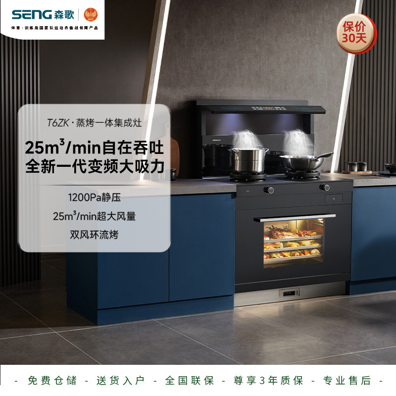 【超跑系列】Seng/森歌 T6ZK蒸烤炸集成灶家用侧吸油烟机变频电机