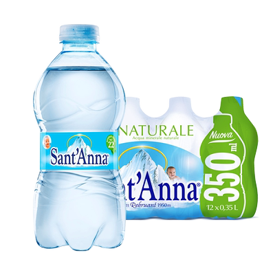 意大利进口Sant'Anna圣安娜天然饮用水350ml*12瓶/3箱