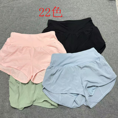出口欧美高腰收腹运动短裤宽松跑步健身裤夏季薄款速干瑜伽内三角