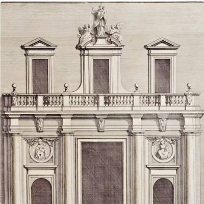 YC043【意大利】Domenico de Rossi 建筑门廊窗户版画电子图库.