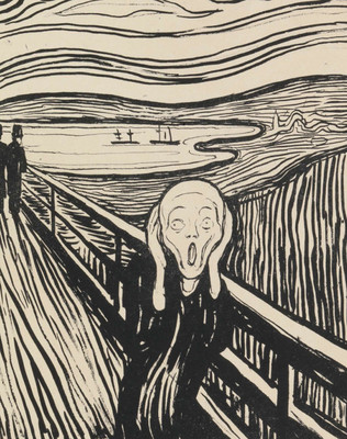 T662【挪威】爱德华·蒙克（Edvard Munch）版画素描写生素材图库