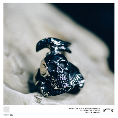 乌鸦骷髅男士欧美朋克风原创戒指