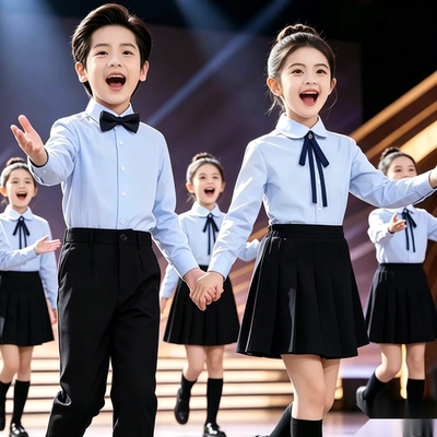 国庆儿童合唱演出服歌诗朗诵表演服中小学生校服幼儿园毕业照班服