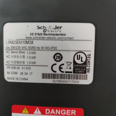 施耐德1000瓦伺服驱动器 LXM23AU10M3X/  LXM23DU10M3X询价