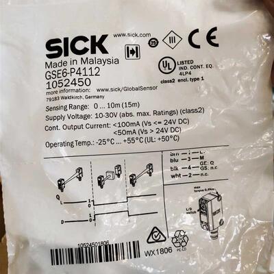 SICK GSE6-P4112对射关电开关GS6-D4311+GE6-P4111原装正品现询价